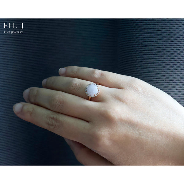 Blessed Capsule: Type A Lavender Jadeite & Diamond 18K Rose Gold Ring – ELI. J FINE JEWELRY